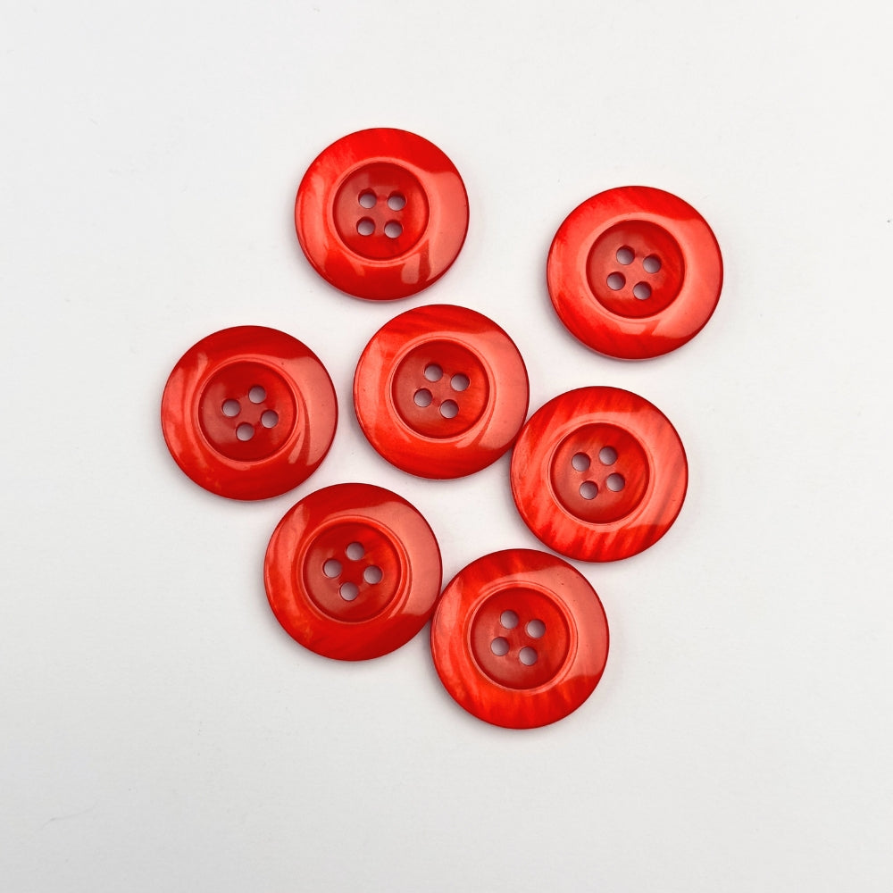 Knap - Shiny Rød - 23 mm